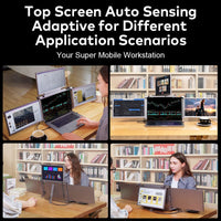 Trion 14" FHD Portable Monitor Quad Screen with One-Cable Triple Displ